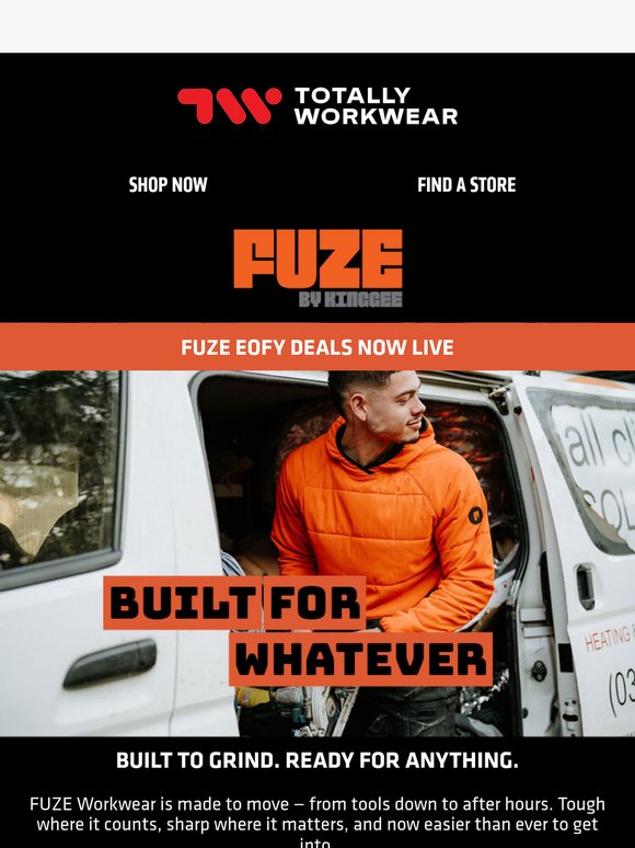 Totally Workwear: FUZE is going big for EOFY 📢 | Milled