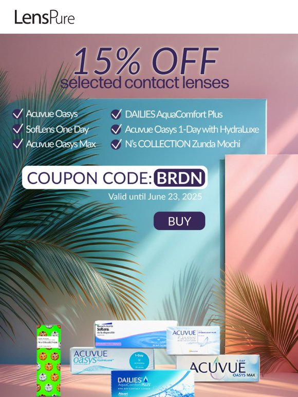 LensPure: 👀 15% Off Contact Lenses? Yes, Please! | Milled