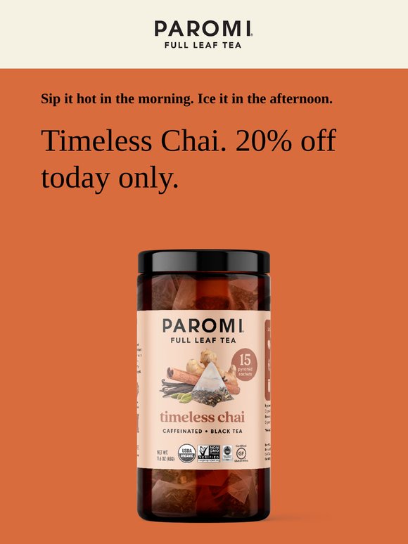Paromi Tea: Hot. Iced. Always Delicious. | Milled