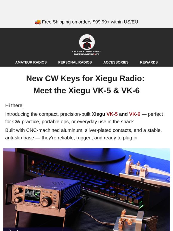 Radioddity: Introducing the Xiegu VK-5 & VK-6 CW Keys | Milled