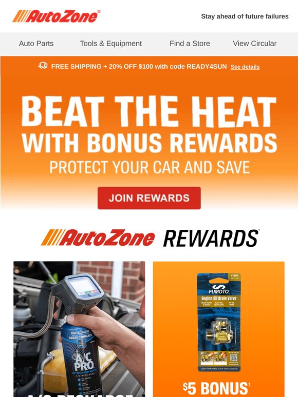 AutoZone: Up to $36 in Bonus Rewards on Summer essentials | Milled