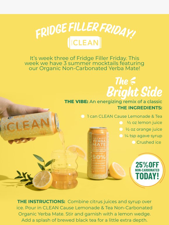 CLEAN Cause: Mocktail Magic for Your Weekend! 🍹 | Milled