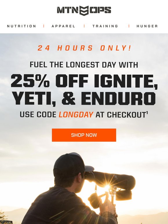 MTN OPS: Today only! 25% off Ignite, Yeti, & Enduro | Milled