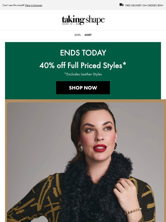 Taking Shape: Final Hours: 40% Off Full Priced Styles | Milled