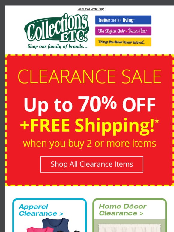 Collections Etc.: Massive Clearance – Up to 70% OFF & Free Shipping on ...