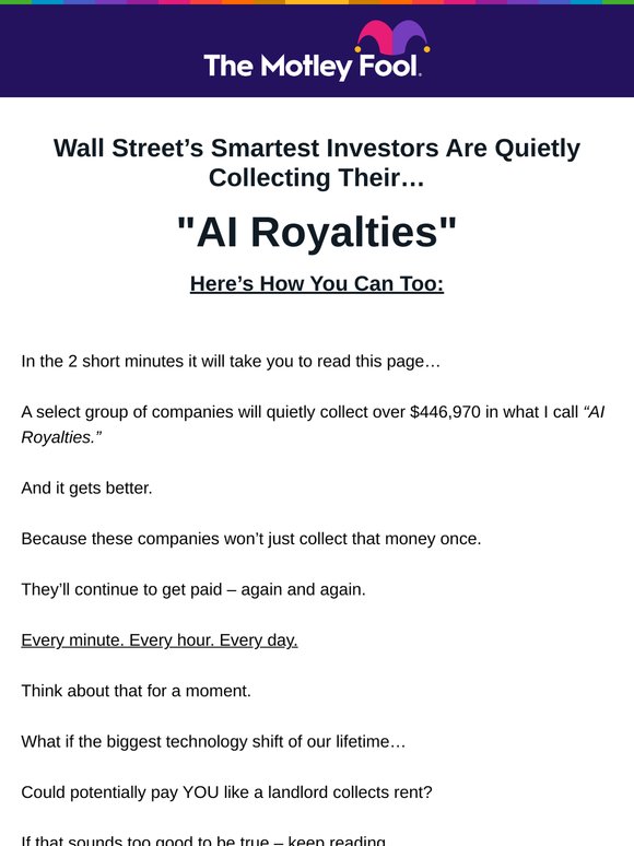 The Motley Fool: Wall Street’s Richest Investors Are Quietly Collecting ...