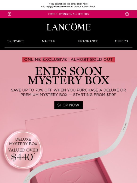 Lancôme: Deluxe Mystery Box – Final Days! Ends Sunday | Milled