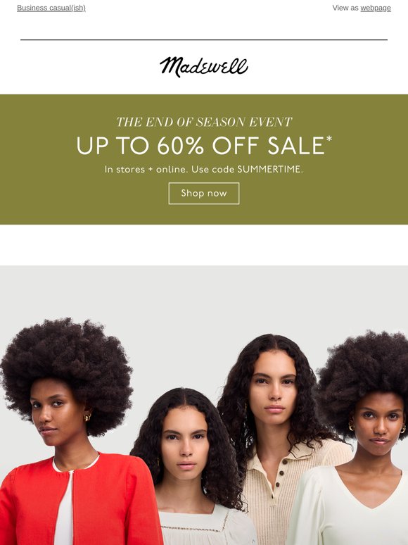 Madewell Email Newsletters: Shop Sales, Discounts, and Coupon Codes