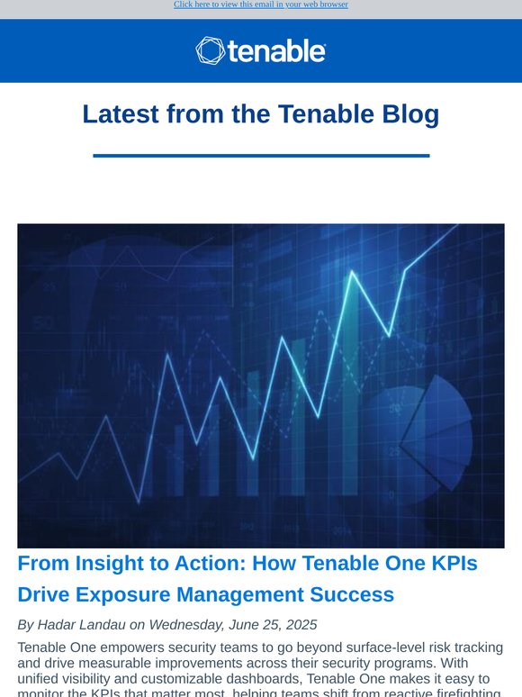 Tenable: Latest from the Tenable Blog - Jun 25, 2025 | Milled