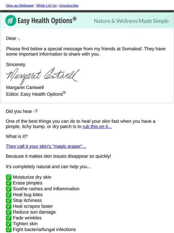 Easy Health Options: Erase skin problems fast with this | Milled