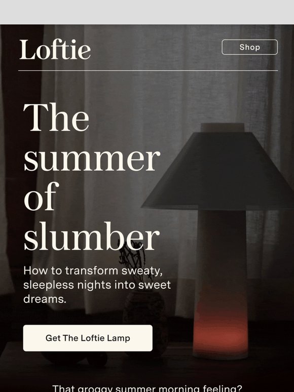 Loftie: Sleepless summer nights? Fixed it! 🙋‍♀️ | Milled