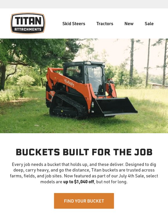 Titan: July 4th Spotlight: Buckets Up to $1,040 Off | Milled