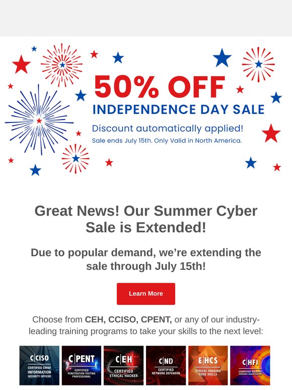 EC-Council: Extended Sale! 50% Off CEH & Other EC-Council Training! | Milled