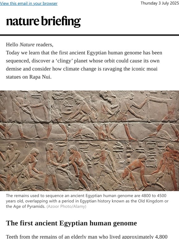 Nature: The first ancient Egyptian human genome has been sequenced ...