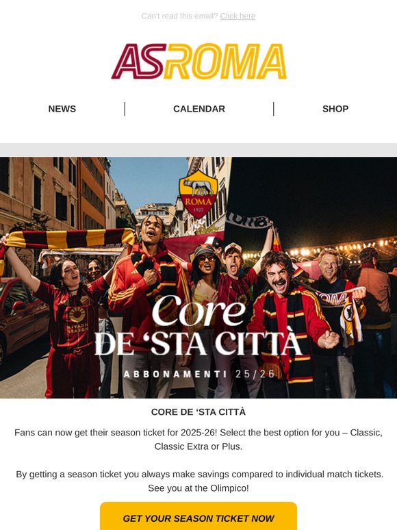 AS Roma: Season tickets for 2025-26 now on sale! | Milled
