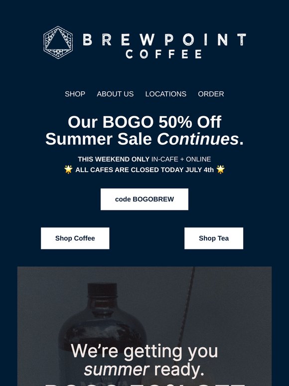 Brewpoint Coffee: All Cafe Are Closed But 50% Off Continues ⭐ | Milled
