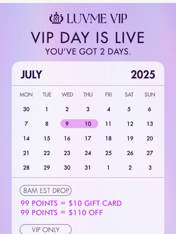 Luvme Hair: VIP DAY IS LIVE. You’ve Got 2 Days.💜 | Milled