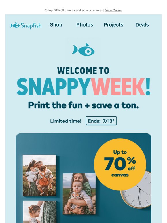Snapfish: 💸 Snappy Week starts now—huge savings await! | Milled