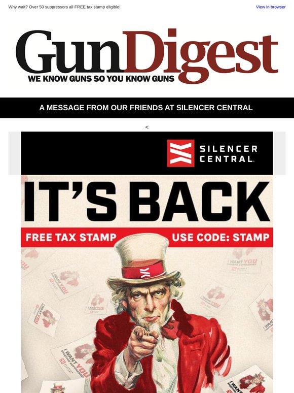 Gun Digest Store: Limited Time - FREE Tax Stamp Promo! | Milled