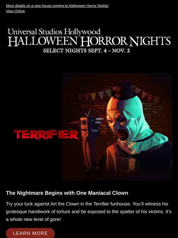 Universal Studios Hollywood: Terrifier is terrorizing Halloween Horror ...