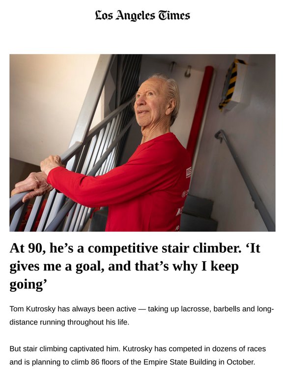 Los Angeles Times: A 90-year-old competitive stair climber shows no ...