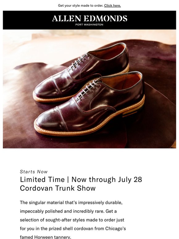 Allen Edmonds Email Newsletters: Shop Sales, Discounts, and Coupon Codes
