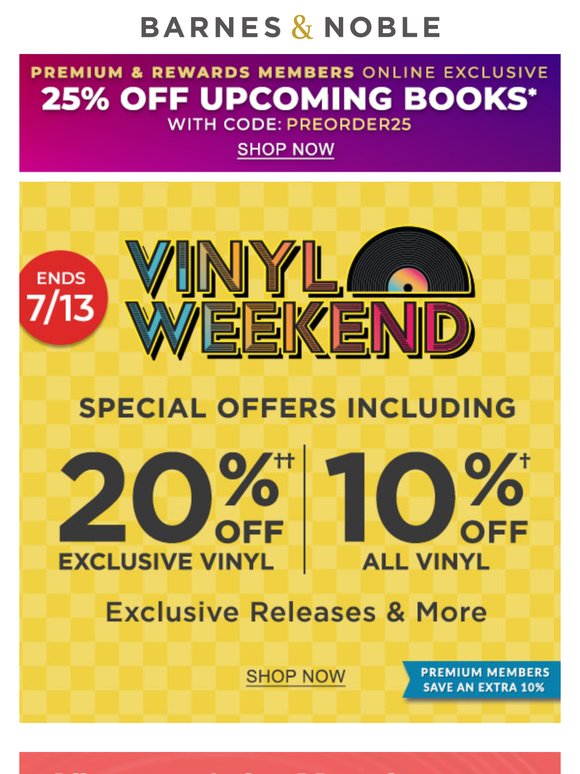Barnes & Noble: Vinyl Weekend Savings Starts Now | Milled