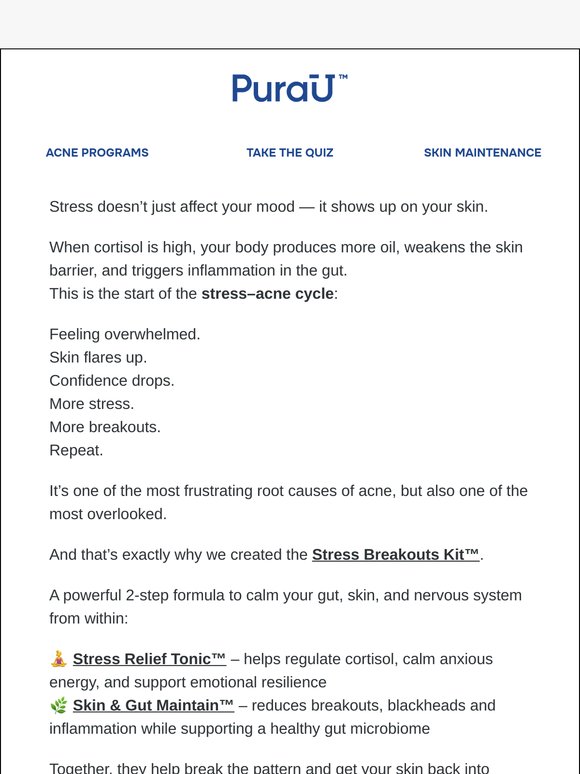 PuraU: Stress might be the real reason you’re breaking out | Milled
