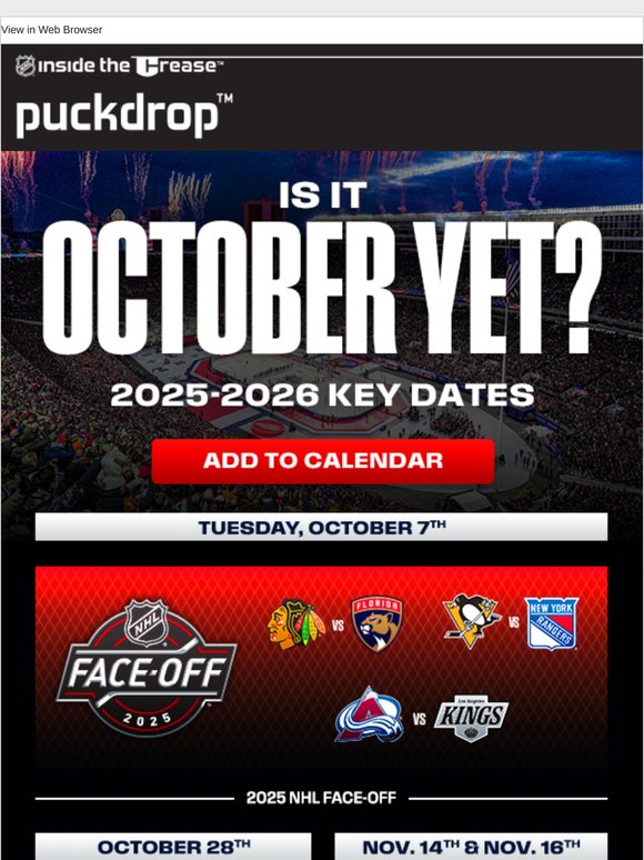 NHL: The 2025-26 NHL regular season schedule is here! | Milled