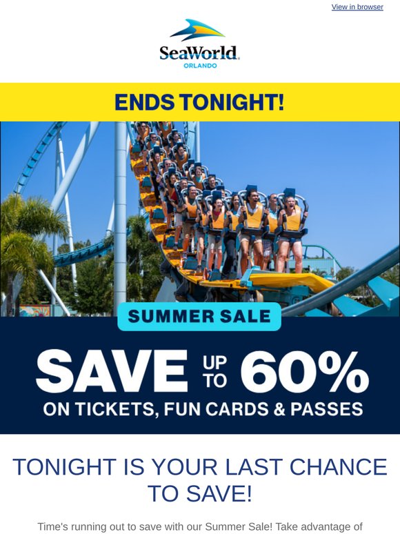 SeaWorld: ENDS TONIGHT: Save up to 60% on Tickets, Fun Cards, and ...