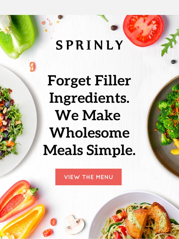 Sprinly: Forget filler ingredients! Get wholesome meals made with ...