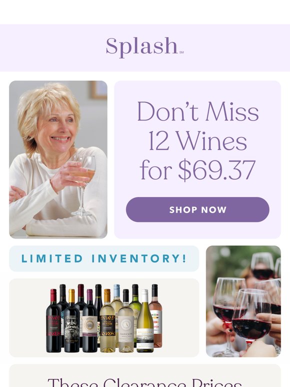 Splash Wines: 24 HOURS LEFT: $69.37 Clearance 12-Pack! | Milled