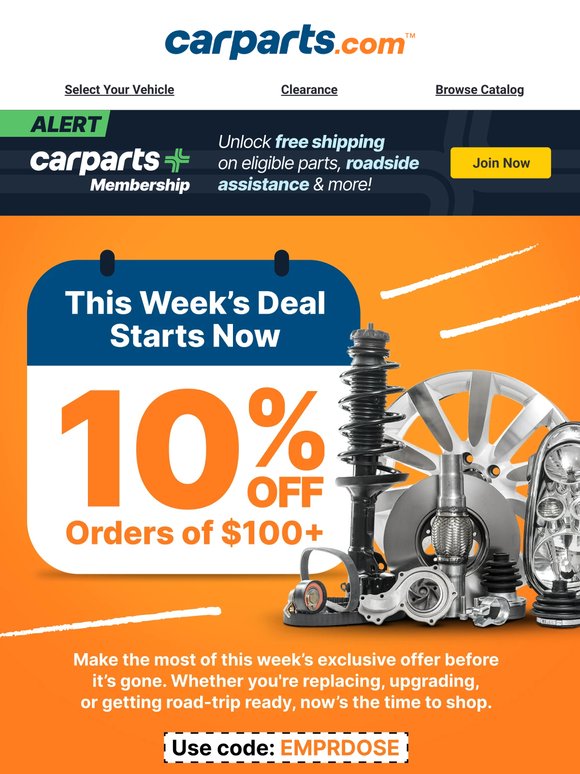 Auto Parts Warehouse: Your Weekly Deal Just Dropped ⏰ 10% OFF | Milled