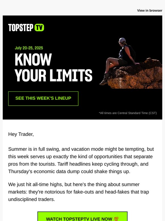 Topstep: 🚨TUNE IN NOW: KNOW YOUR LIMITS | Milled