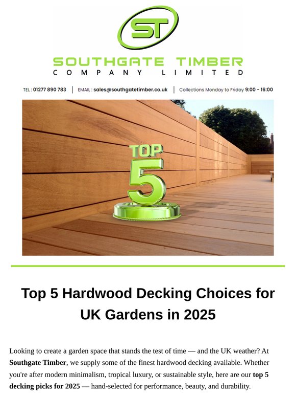 Southgate Timber: Top 5 Hardwood Decking Choices for UK Gardens in 2025 ...