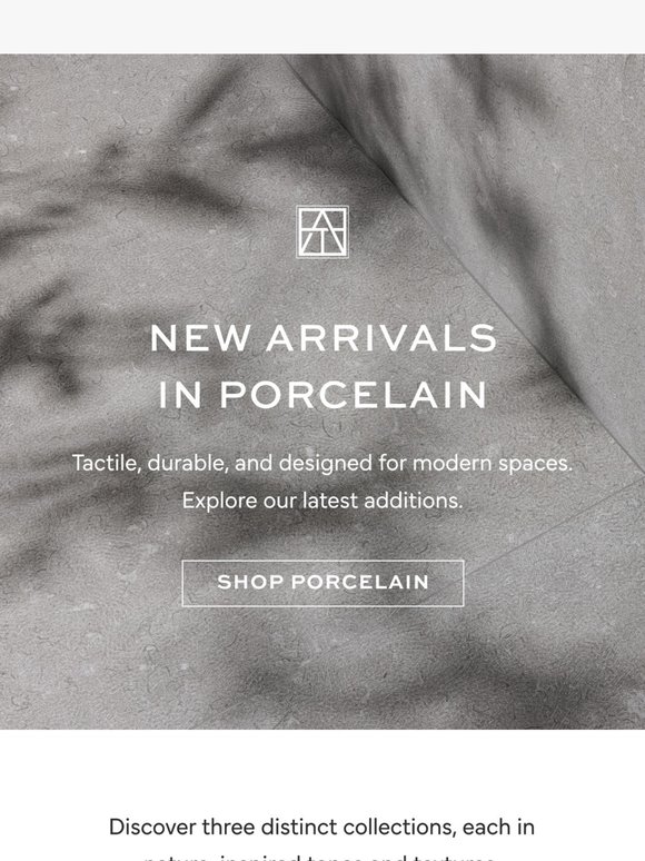 Artistic Tile: New arrivals in Porcelain: tactile, durable and designed ...