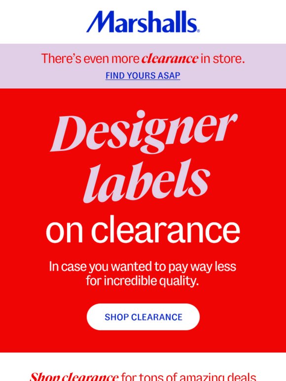 Marshalls: DESIGNER CLEARANCE IS HERE (!!) | Milled