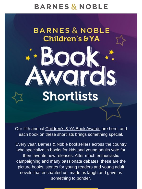 Barnes & Noble: Announcing Our 2025 Children's & YA Book Awards ...