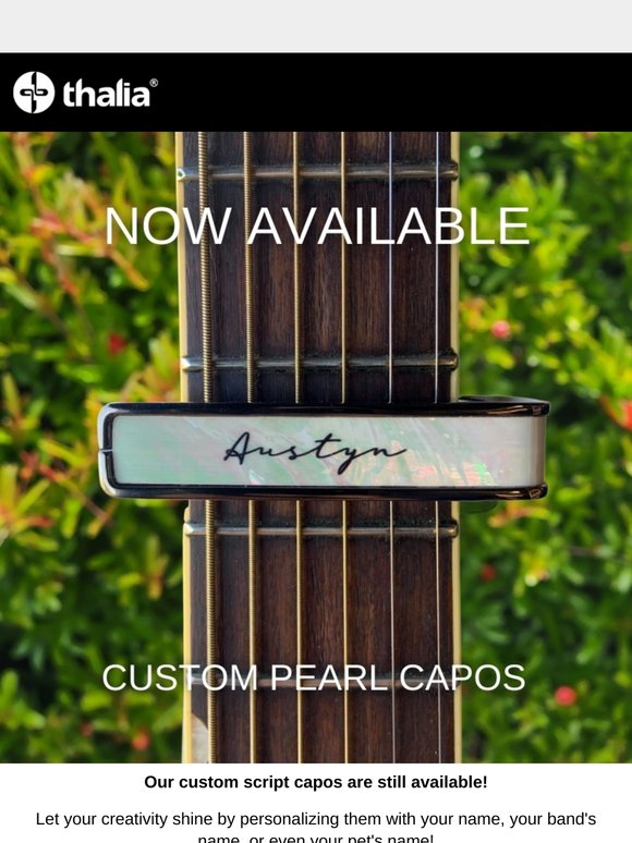 Thalia Capos: 🎸 Custom Capos, Monogram Pick Pucks, Custom Truss Rod ...