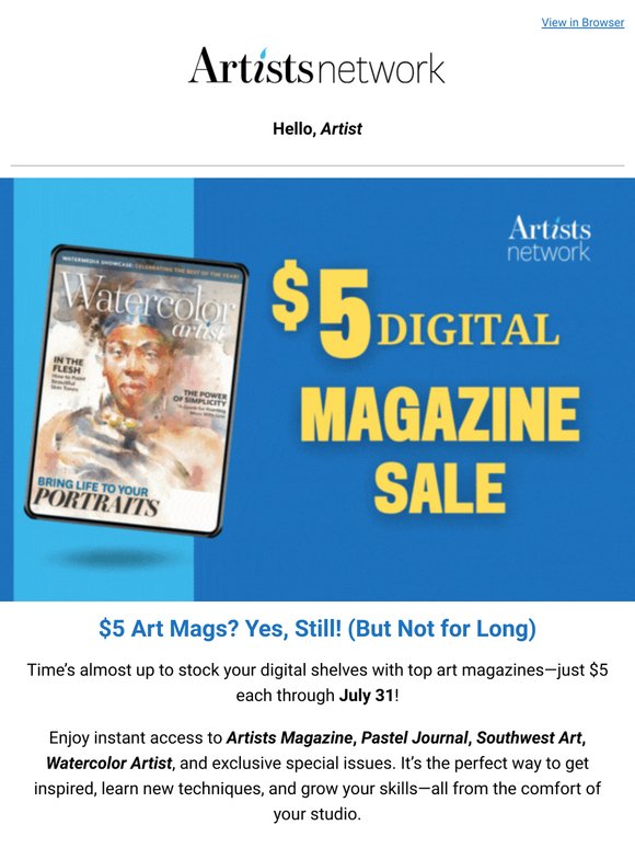 Artists Network: Digital Magazines for $5? You Bet! But Not for Long ...