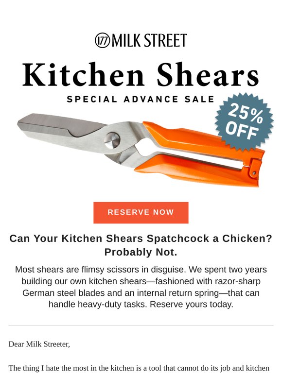 Milk Street Kitchen: Meet the New Milk Street Kitchen Shears | Milled