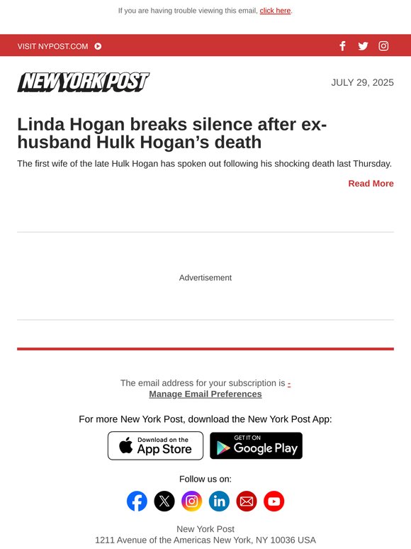Post Wanted by New York Post: Breaking: Hulk Hogan's ex-wife 'melting ...