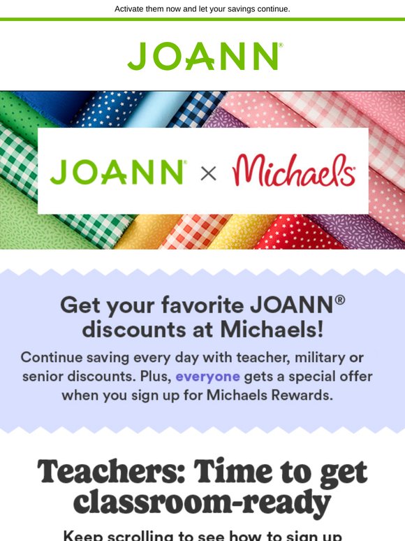 JoAnn: The special offers you love? Now you can get them at Michaels ...