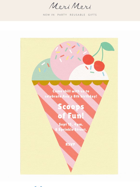 Meri Meri: Create, Download & Send Your Invitation ️ | Milled