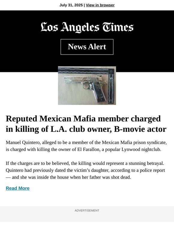 Los Angeles Times: Reputed Mexican Mafia member charged in killing of L ...