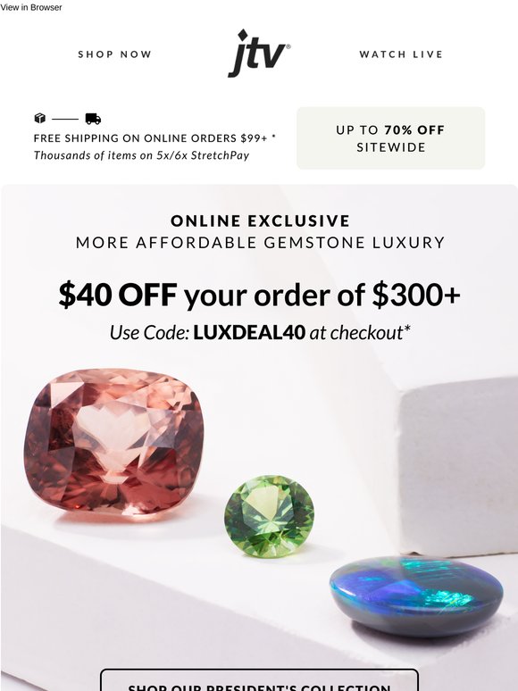 JTV: Shop our President's Collection with a $40 deal! | Milled