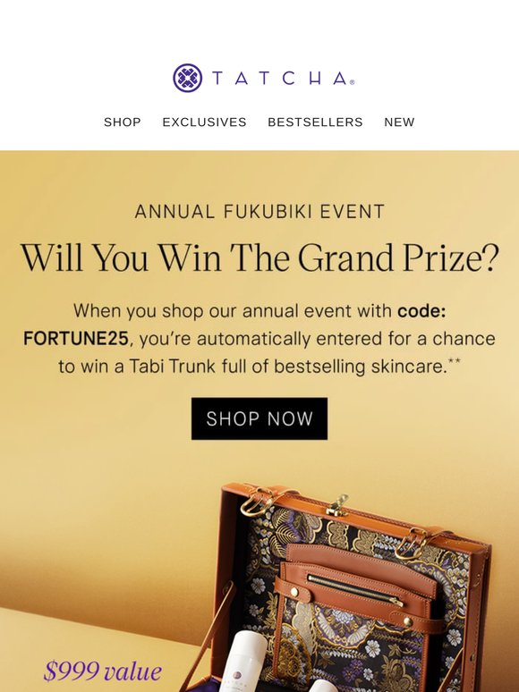 Tatcha: Will you win the Fukubiki grand prize? | Milled
