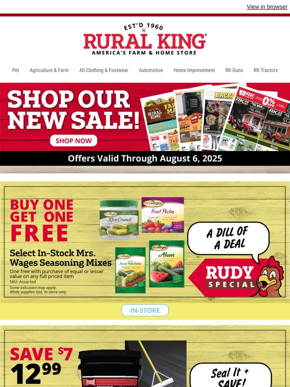 Rural King: $30 Off 42", 2-Speed Direct Drive Fan, Up to $5 Off Pyranha ...