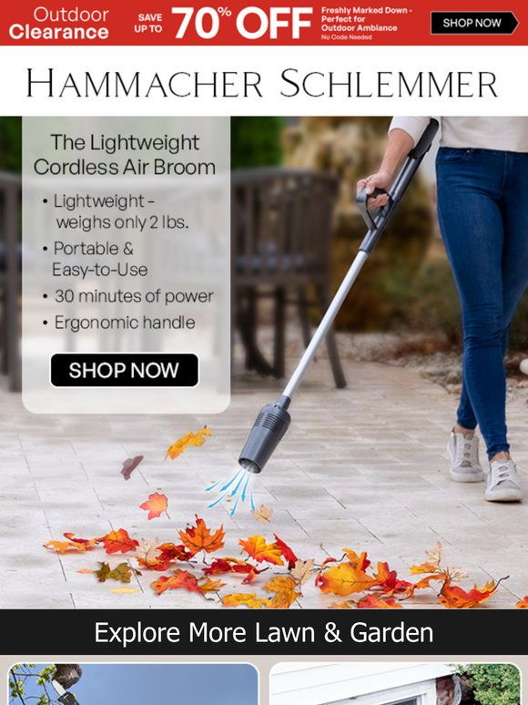 Hammacher Schlemmer: The Lightweight Cordless Air Broom + Recently ...
