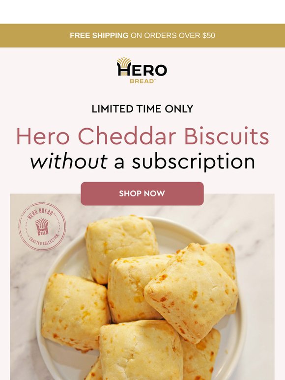 HERO BREAD: 🧀 Hero Cheddar Biscuits Are BACK—No Subscription Needed ...